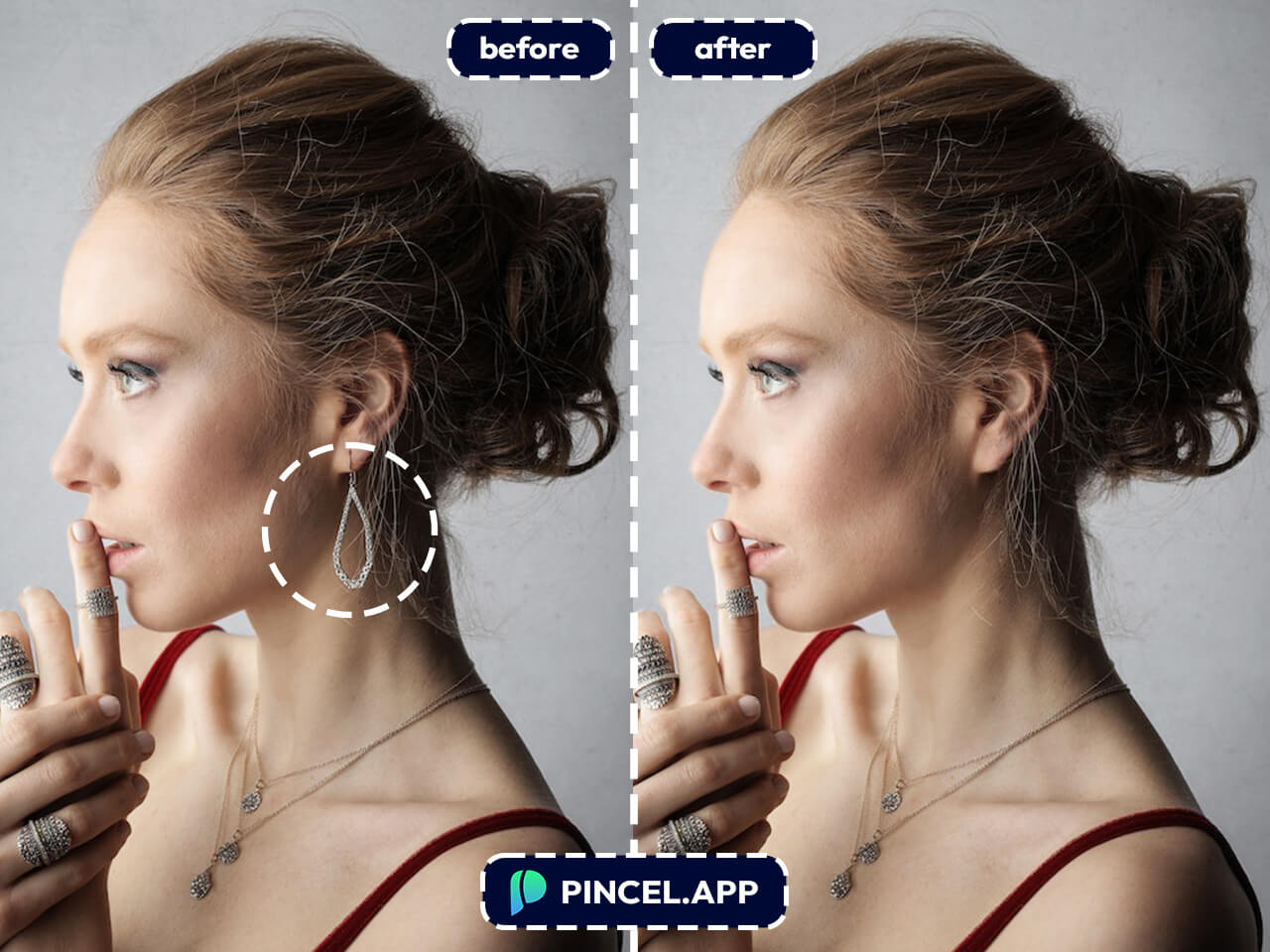 How Edit Out Earrings from Photo Online