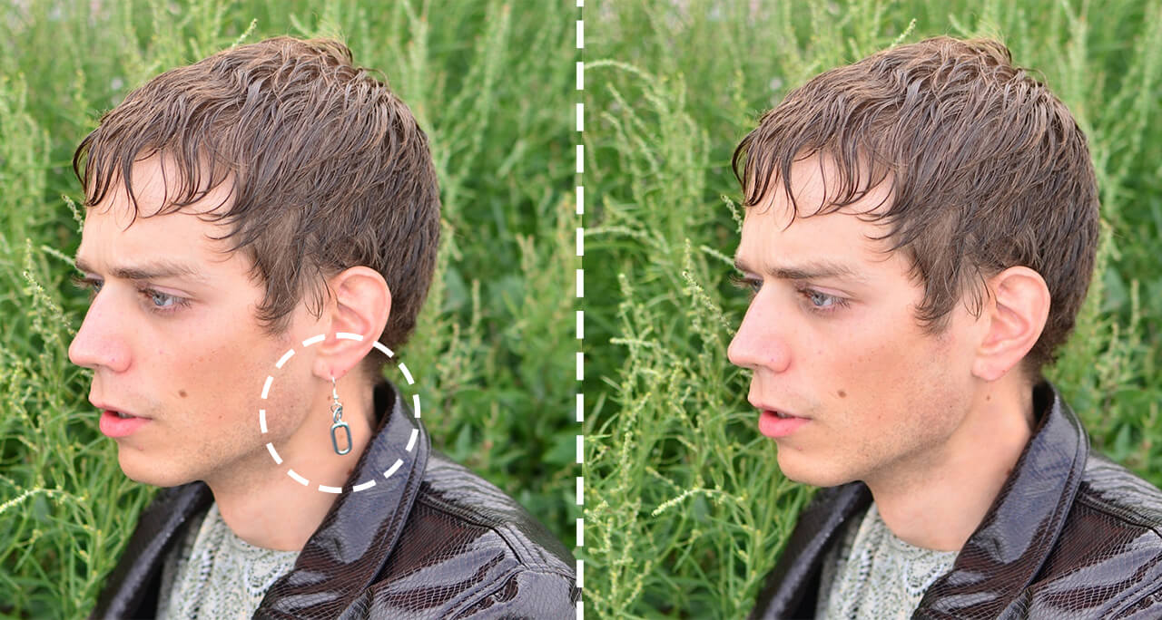 How Edit Out Earrings from Photo Online