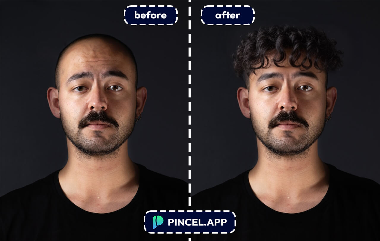 Add Hair to Bald Photo Using AI - Pincel