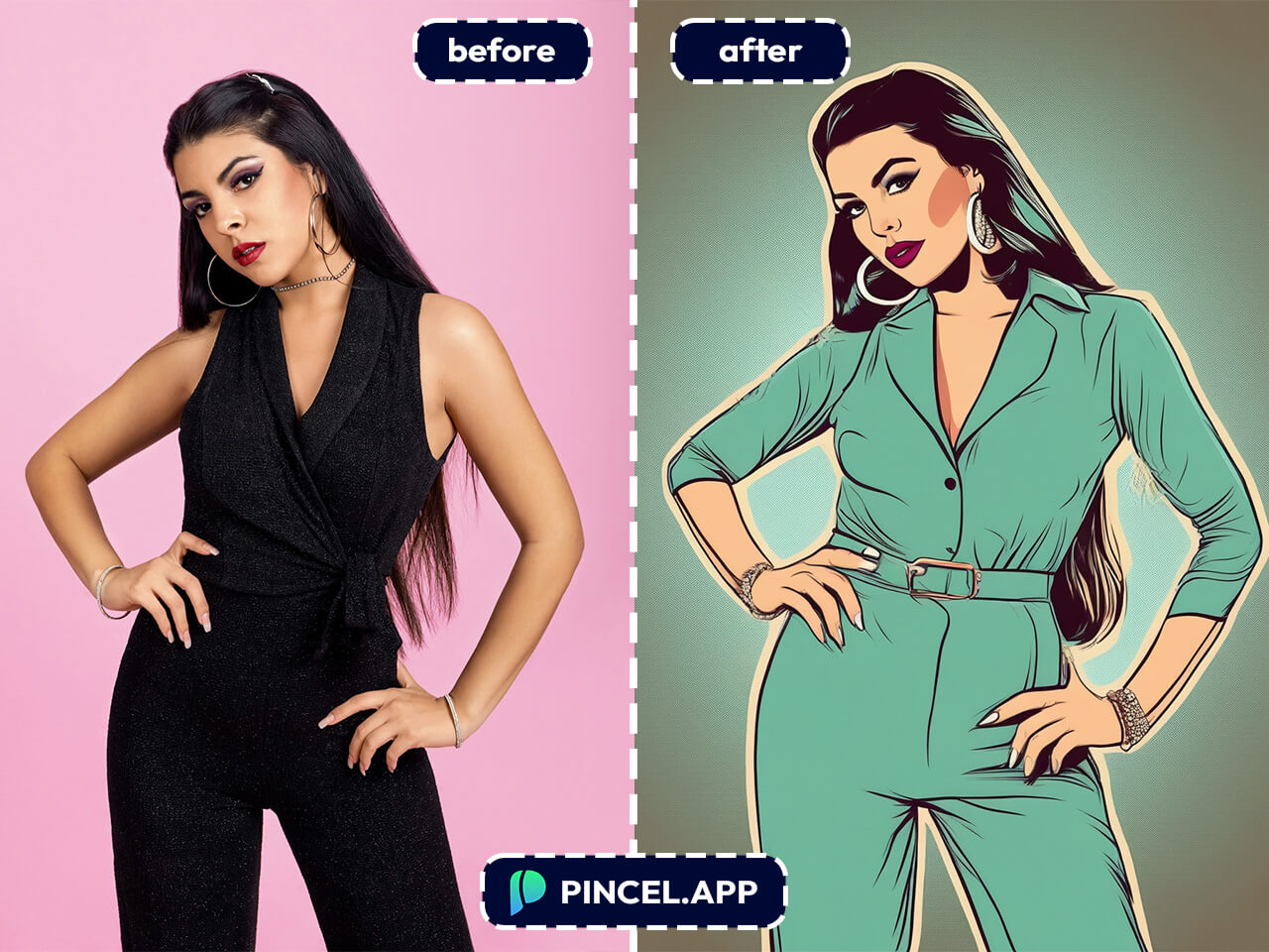 Turn Photo into Pop Art Drawing Using AI - Pincel
