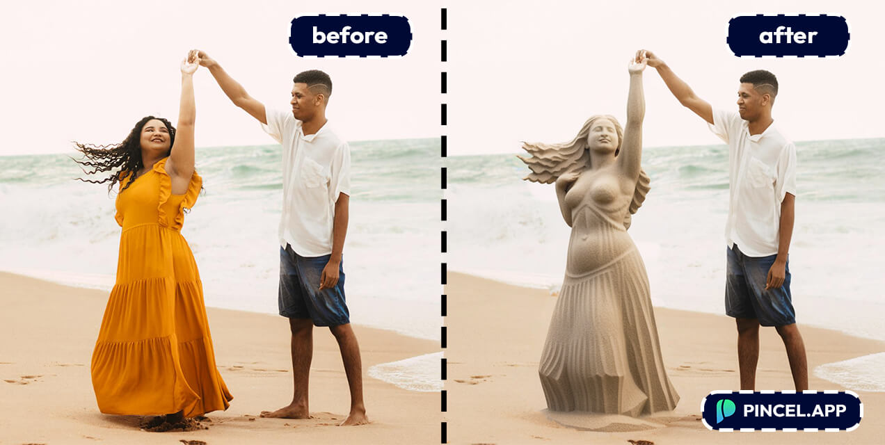 Make a Sand Sculpture Effect Using AI - Pincel