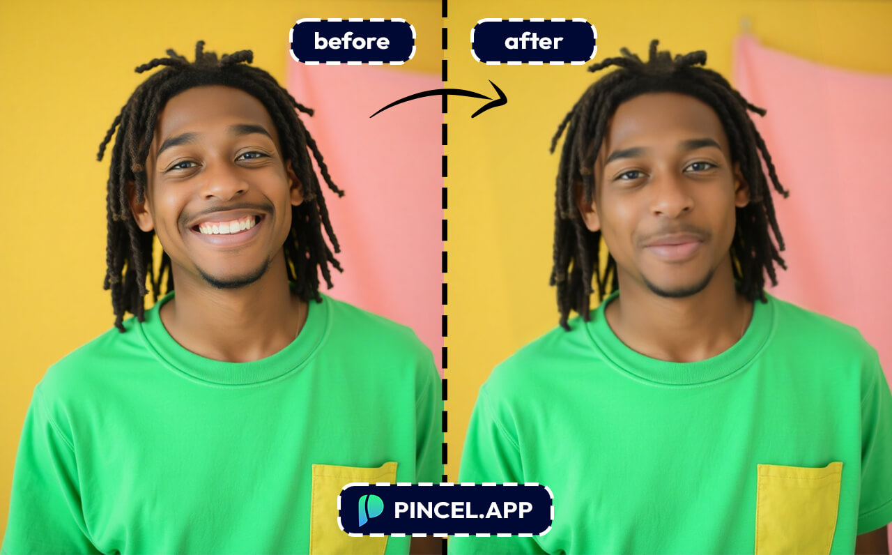 Change Face Emotions on a Photo - Pincel