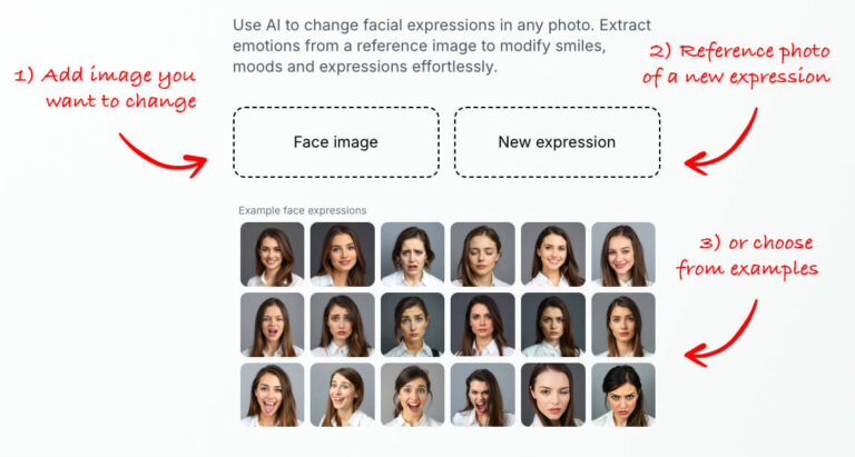 Change Face Emotions on a Photo - Pincel