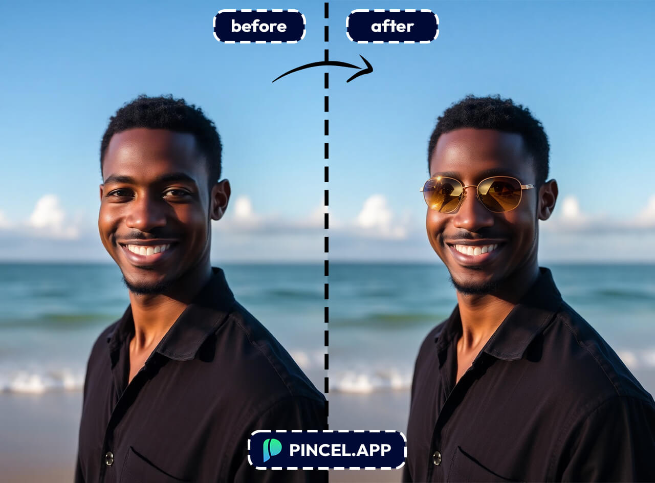 Add Glasses to a Photo Online Using AI - Pincel