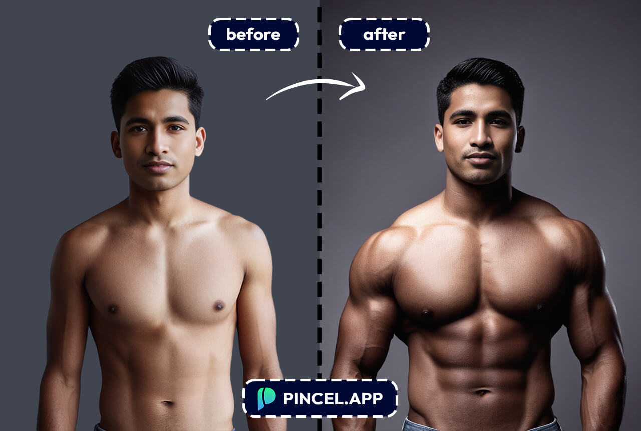 Add Muscles to a Photo Using AI - Pincel